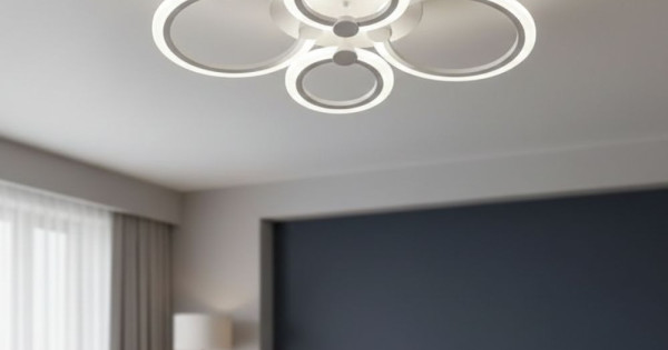 LUSTRA LED CERCURI 56W CU 4 BRATE 3 CULORI+IR 580mm x 90mm - DL75L044