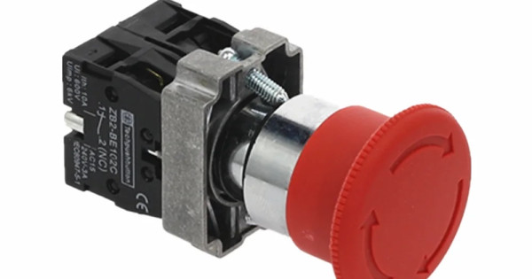 BUTON TIP CIUPERCA ST OPRIRE DE URGENTA 1NC 230V 3A ROSU 40MM