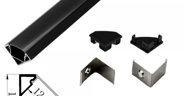 Profil Aluminiu Negru 1m Colt 18x18mm - DL66943